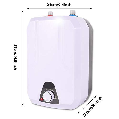 110V Electric Water Heater Kitchen Household Electrical 8L/2.2GL Huge-Tank Hot Water for Kitchen Washing Faucet 1500W, IPX4 Water-Proof Level