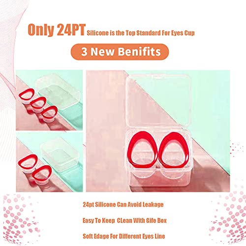 Eye Wash Cup,Eye Wash Bath Kit – 2pcs Silicone Eye Care Tired Eyestrain Makeup Dust Effective Eye Cleaner Treatment with Storage Container