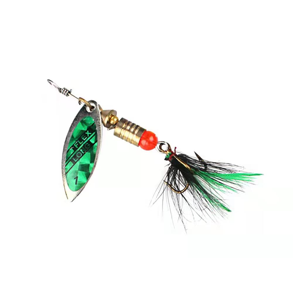 10 pcs Sinking Spinner baits kit with Tackle Box, as Spinner Fishing Lures for Bass Trout Salmon in Various Saltwater and Freshwater