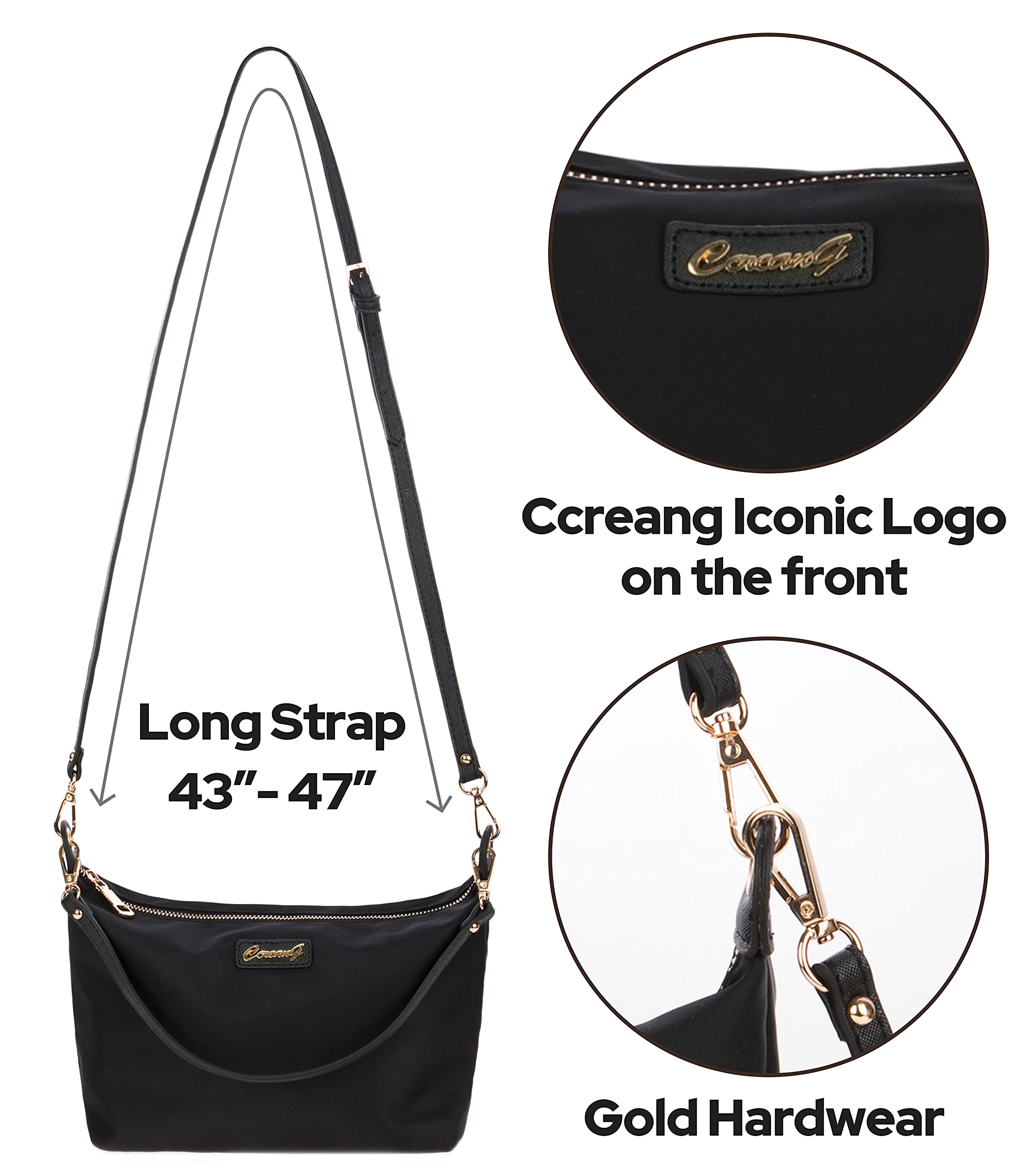 1072 Nylon Crossbody Bags, Light Weight Cute Hobo Mini Shoulder Handbags