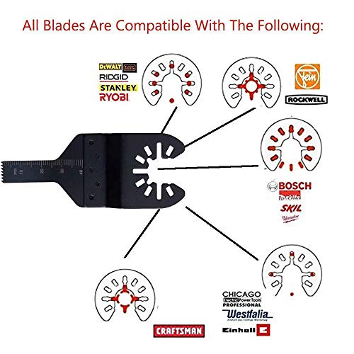 10 pcs Wood Metal Universal Quick Release Saw Blades Oscillating Multitool Blades for Fein Multimaster Porter Cable Black and Decker Genesis Dremel Craftsman Dewalt Chicago