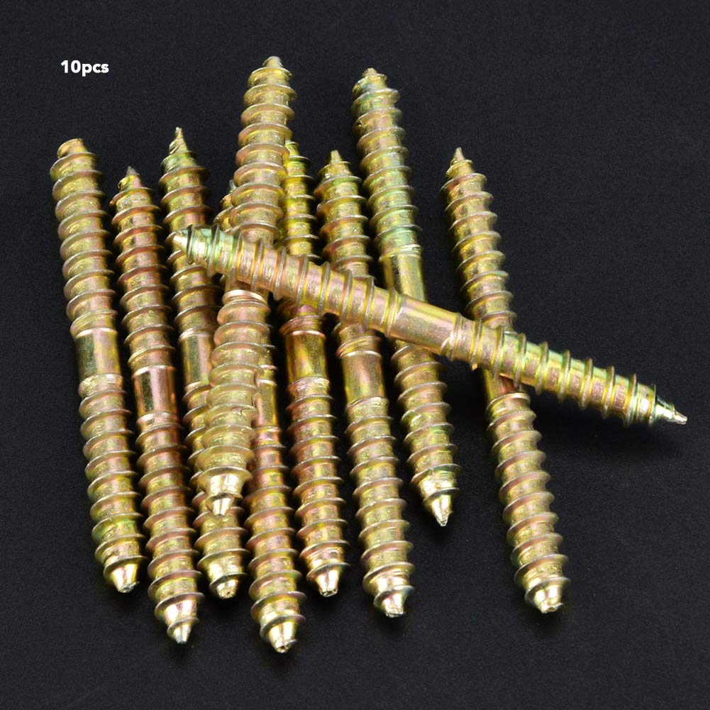 10pcs 660mm Dowel Screw Double Ended Self Tapping Threaded Bolts Woodworking Furniture Connector Studs Rods Bars Double Ended Rod Connector Double-Ended Rod Connector self Tapping Rod