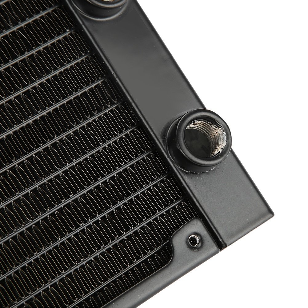 12 Pipe Heat Exchanger Radiator, Liquid Cooler with Water Separator, G1/4Thread Copper Fin Water Cooler Tube for PC CPU Water Cool System Computer(360mm)