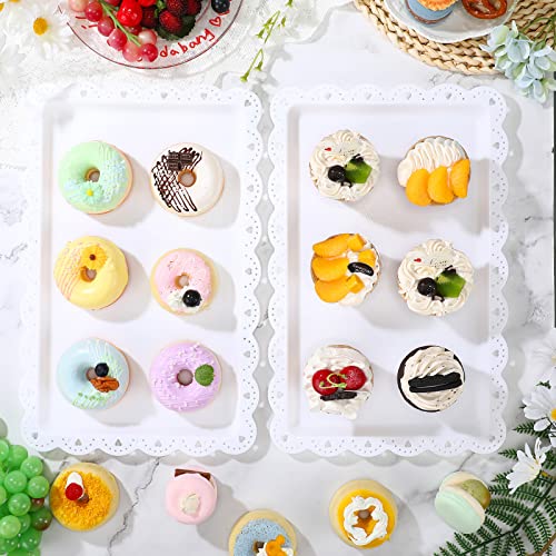 10 Pieces Cupcake Stand Set 4 Pcs 3 Tier Cake Stands Cupcake Tower Display Holder Cup Cake Tree Tower and 6 Pcs Appetizer Dessert Trays Table Set for Wedding Birthday Baby Shower Tea Party Decorations