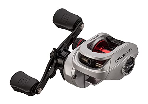 13 FISHING - Origin F1 - 6'7" M Baitcast Combo - 8.1:1 Gear Ratio - Right Hand Retrieve (Fast Action) (Fresh) - OF18.1-67M-RH, Silver/Red