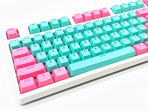 104 Keys Miami PBT Doubleshot Backlit Keycaps ANSI/ISO Keyset OEM Profile for 60%/87 TKL/104/108 Cherry MX Switches Gaming Mechanical Keyboards (Miami)