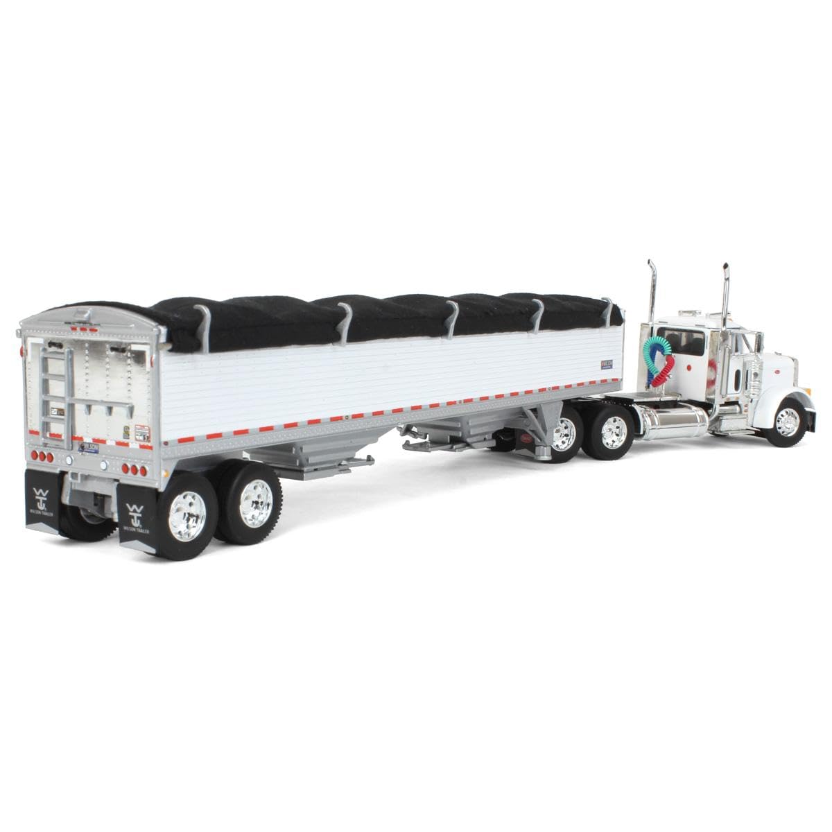 1/64 White Peterbilt 379 Day Cab with White Wilson Pacesetter Grain Trailer 60-1764