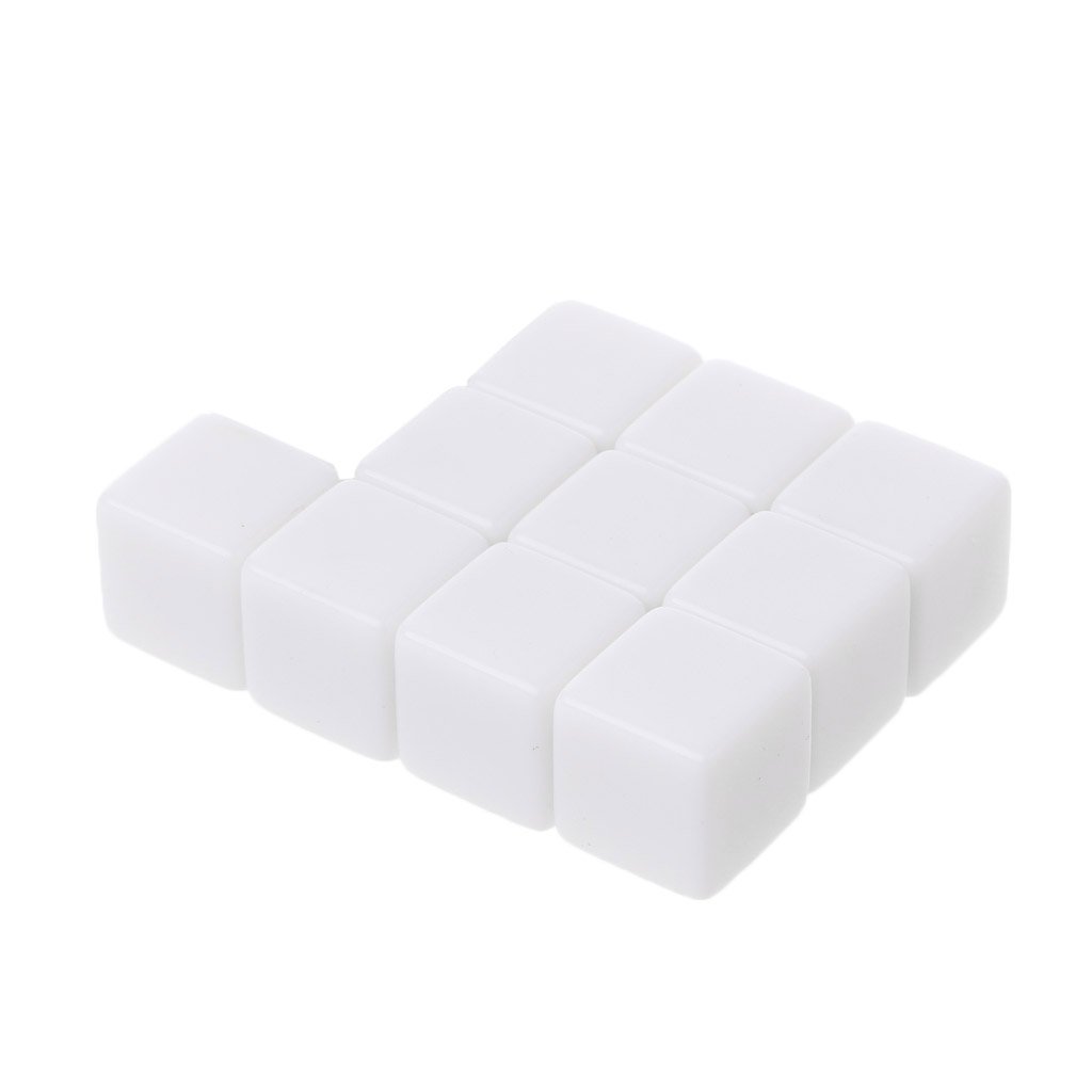 10Pcs D6 Dice 12mm Die Six Sided Table Gaming Dice Blank for Role Playing Toys