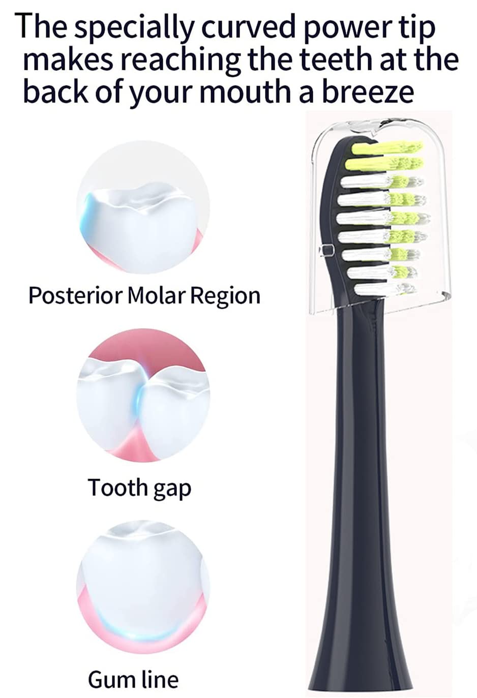 10 Pcs Toothbrush Replacement Heads Compatible with Philips Sonicare One Toothbrush HY1100/HY1200 Midnight Navy Blue BH1022/04,Generic Electric Tooth Brush Head fit for Philips One