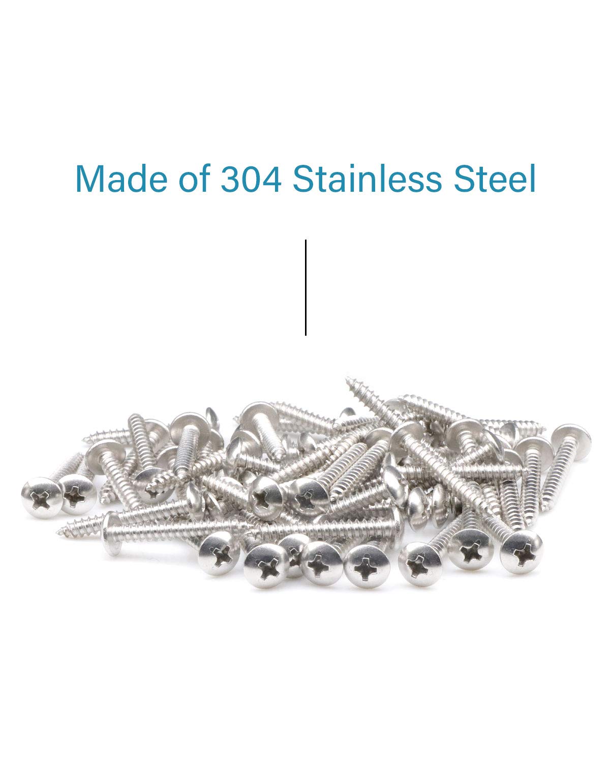 100Pcs #6 x 1" Truss Head Phillips Wood Screws Stainless Steel 304 Self Tapping Screws | by IMSCREWS