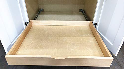 29'' Width Cabinet Roll Out Tray Wood Pull Out Tray Drawer Box Kitchen Cabinet Organizer, Cabinet Slide Out Shelves, Include Side Mount Drawer Tracks Glides Wood Spacers -DIY (Fit RTA Face Frame B33)