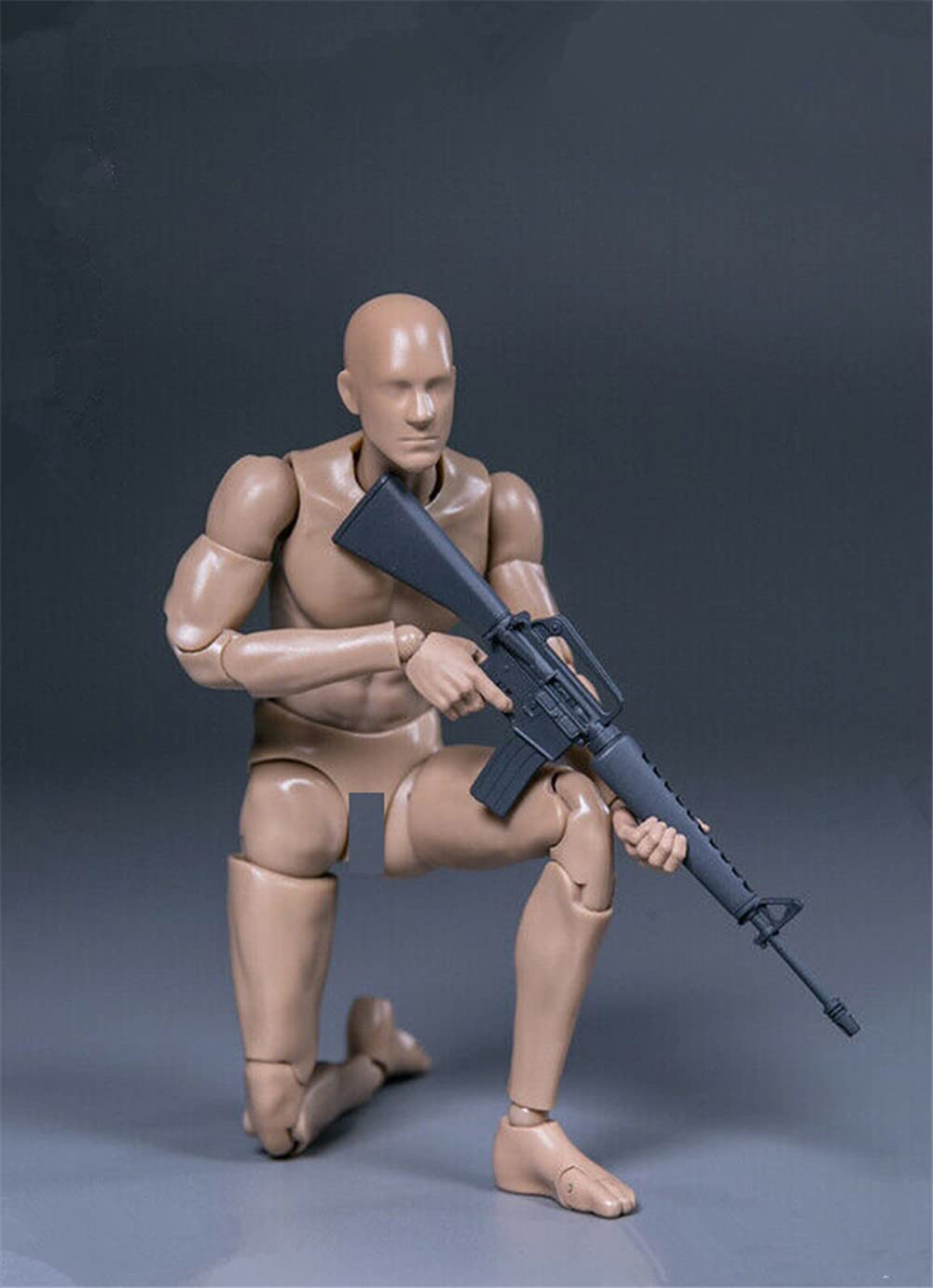 1/12 Scale Male Action Figure,6inch Flexible Yellow Testman Crash Test Dummy Action Figure Body Collection (B)