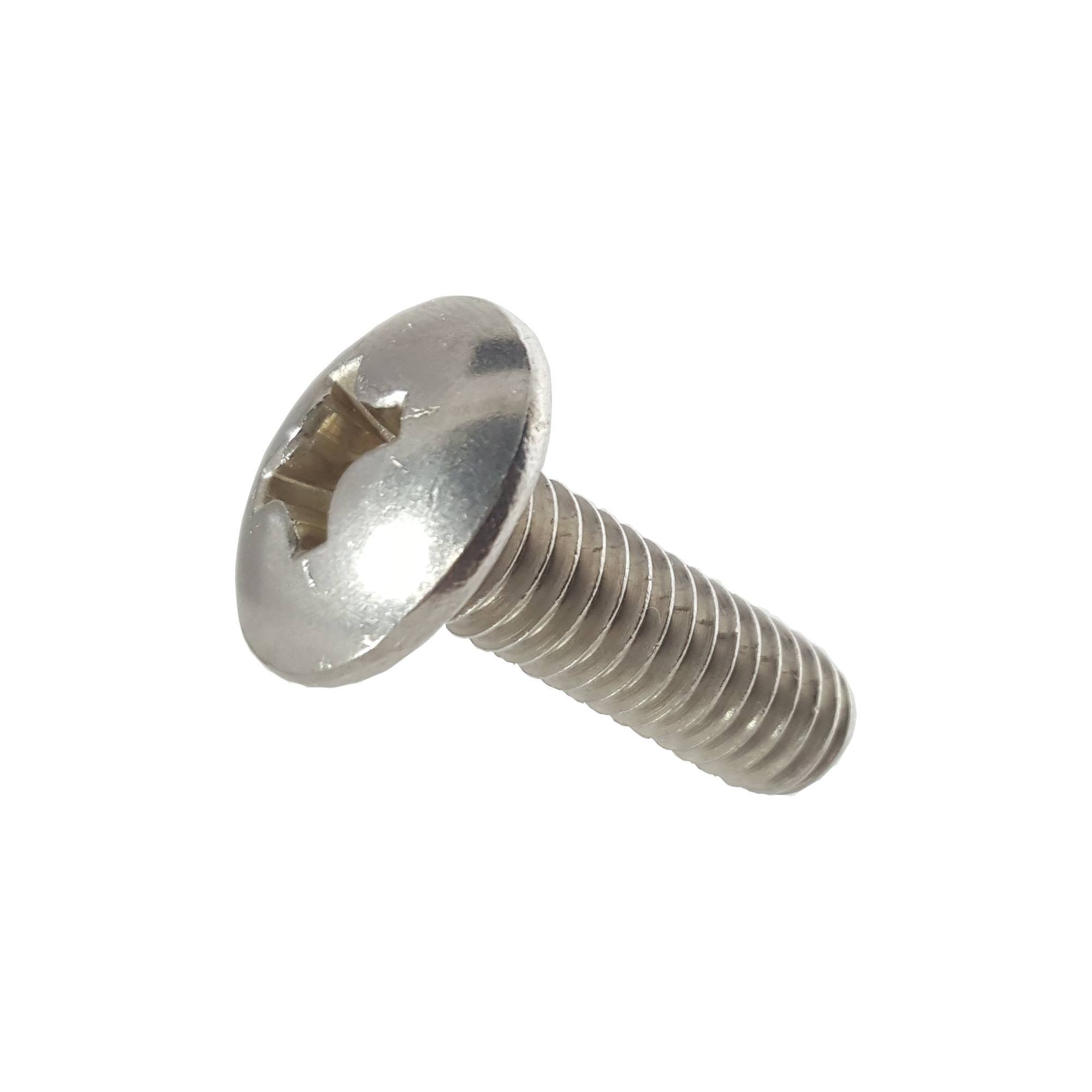 10-32 x 1" Truss Head Machine Screws, Full Thread, Phillips Drive, Stainless Steel 18-8, Bright Finish, Machine Thread, Quantity 50 Pieces by Fastenere