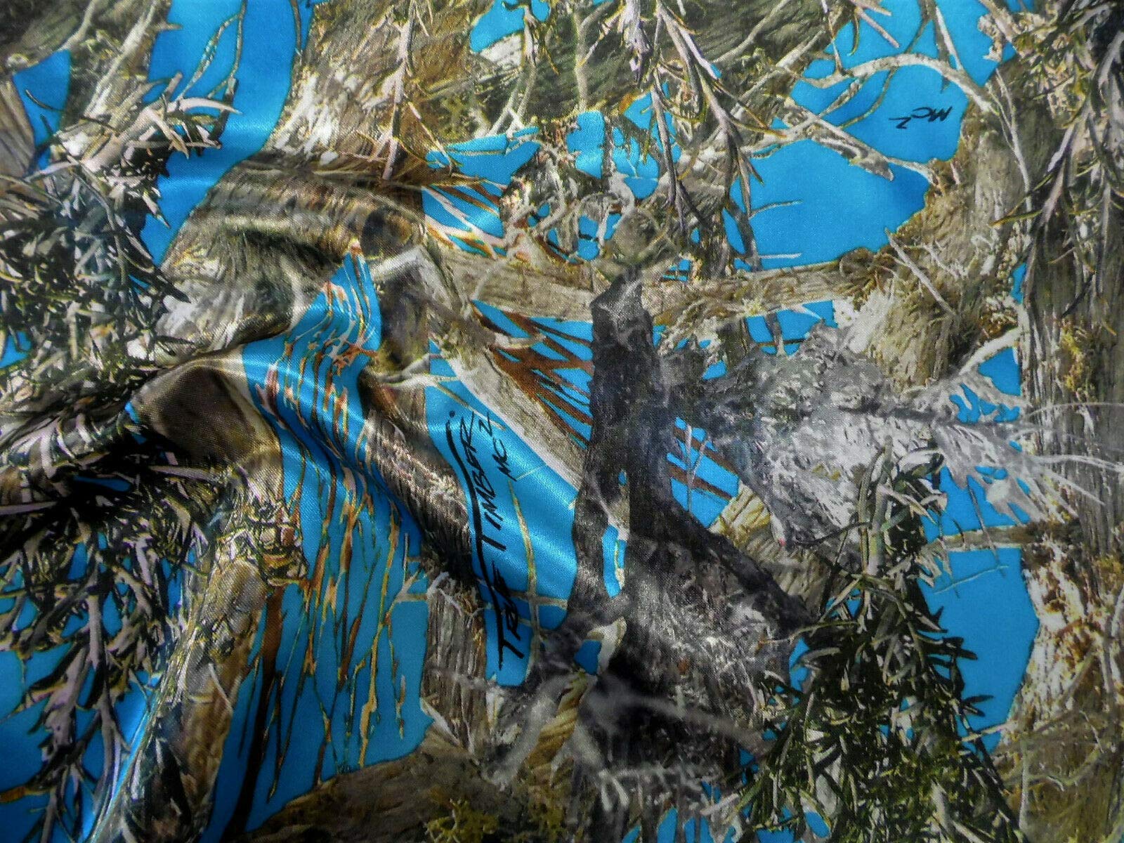 10 Yard Lot Fabric True Timber Camo MC2 Blue Charmeuse Silky Bridal Satin CS23 (10 Yard Lot)