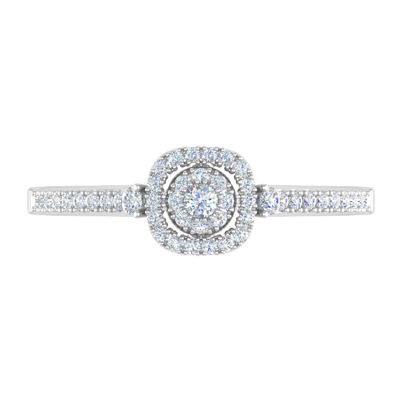1/4 Carat Diamond Engagement Rings in 10K White Gold (Ring Size 7.25)