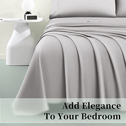 100% Egyptian Cotton Sheets King Size,1000 Thread Count Luxury Heavy Bed Sheets Set (Gray, King)