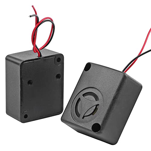 110dB Electronic Black Mini Piezo Alarm Siren DC 12V Insurance AntiTheft HighDecibel Square Shell Active Buzzer Alarm for Car Safes 4PCS