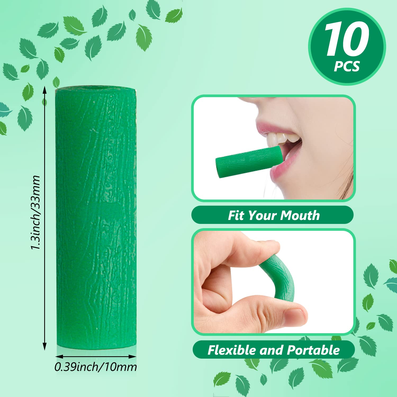 10 Pieces Aligner Chewies, Aligner Tray Seaters Chewies Orthodontic Dental Chewies for Aligner Chompers, Green