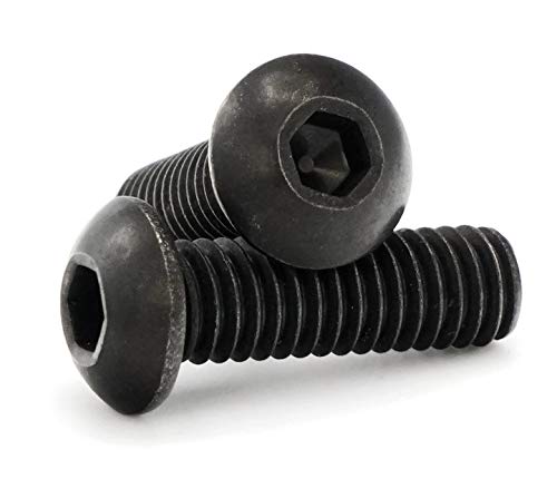 18-8 Stainless Steel Black Oxide Button Socket Head Screws - 1/4-20 x 1/2" (FT) Qty-250