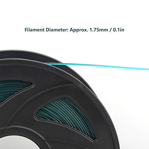 1.75mm 1KG 3D Printer Filament Transparent Green 3D Printing Material Neatly Wound PLA Meta Long Filament Bundle 3D Printer Accessories for Home Decoration
