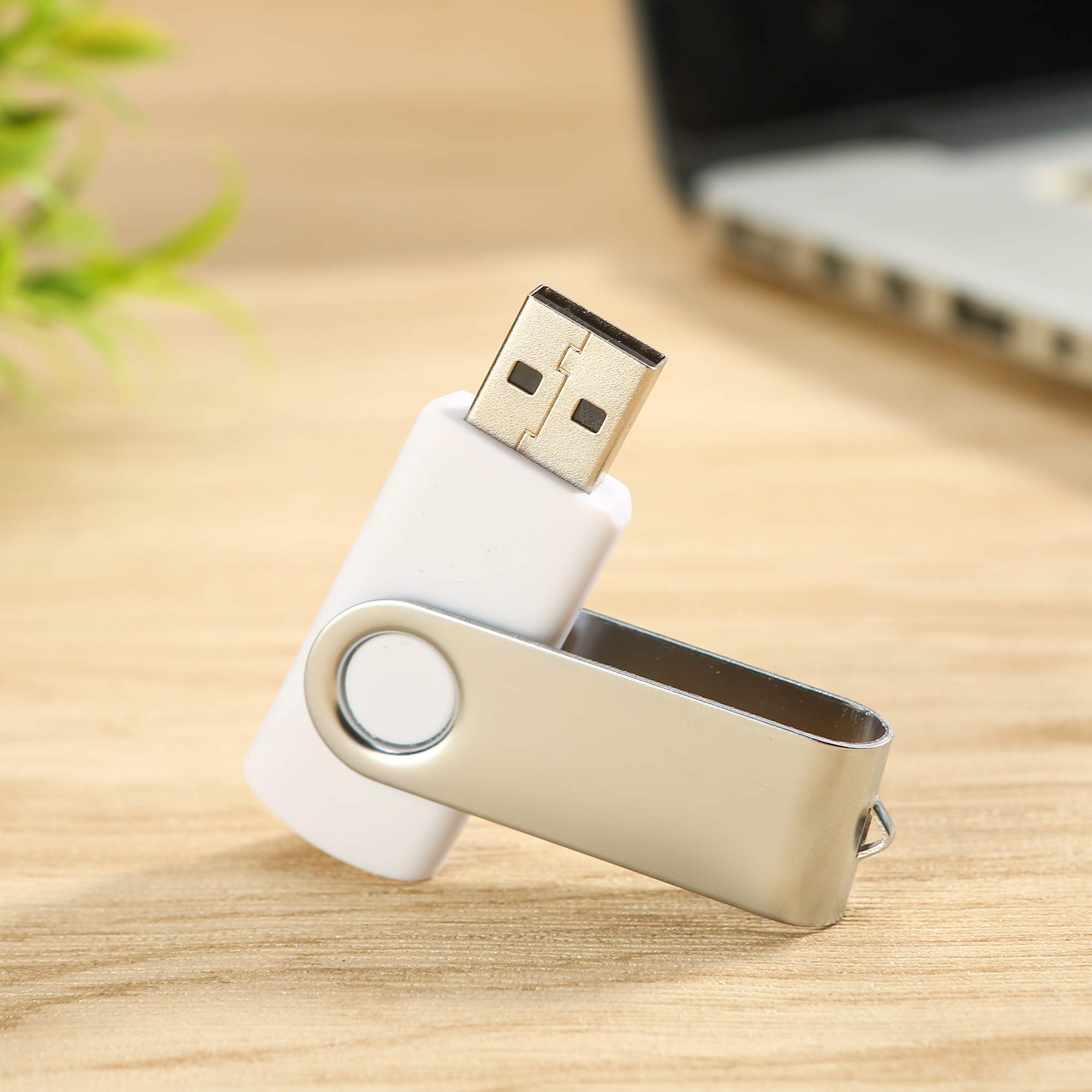8GB Flash Drives 5 Pack, Alihelan USB Flash Drive USB 2.0 Thumb Drive Swivel Memory Stick U Disk Jump Drive Zip Drive with Led Indicator (5 Mixed Colors: Black Red Purple Yellow White, 8G)