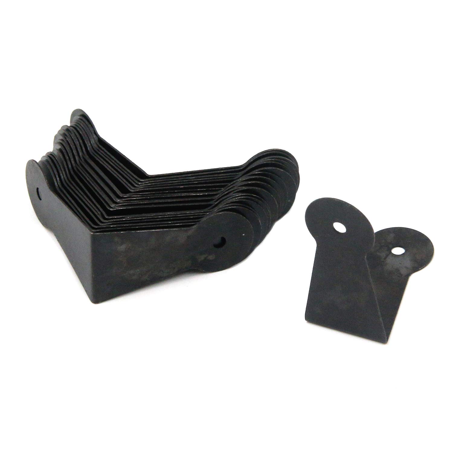 1.46" x 0.75" L Shaped Corner Protector Vintage Decorative Box Case Cover Corner Protectors Black Furniture Edge Guard Pack of 20
