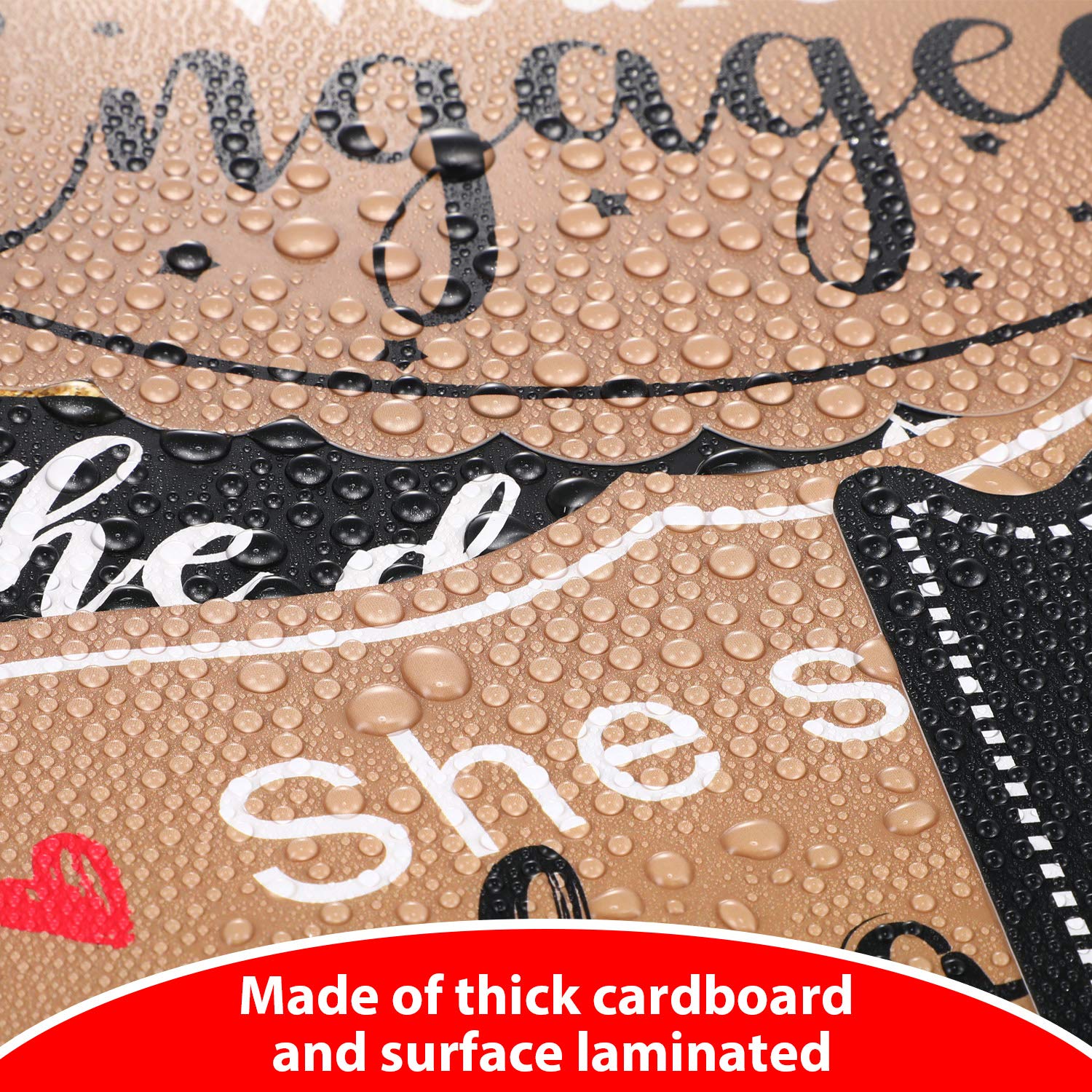 10 Pieces Engagement Photo Props Engagement Announcement Photo Prop Kit Photo Signs Cardboard for Engagement Wedding Party e