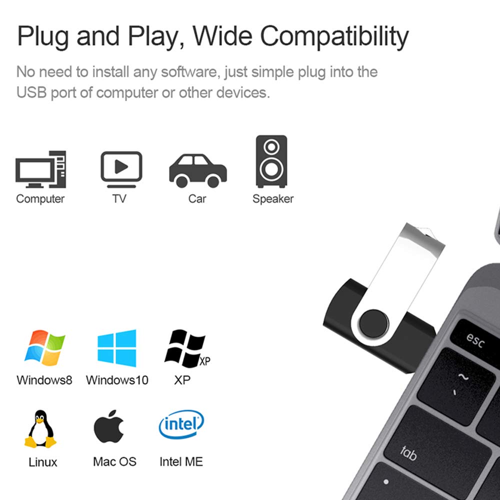 10 Pack 1GB Flash Drives Pack 1GB USB Stick Bulk 1GB USB Thumb Drive USB 2.0 (1GB, Blue)
