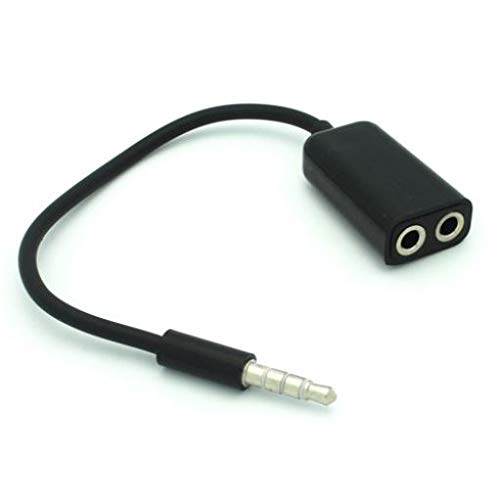 3.5mm Headset Headphone Splitter Earbuds Audio Jack Y Adapter 2-Port Black for Amazon Fire HD 10 - Amazon Fire HD 8 - Amazon Fire Kids Edition - Amazon Kindle