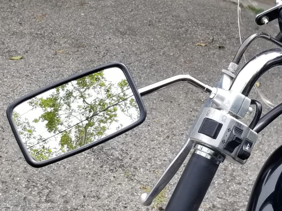 10 mm Bolt Chrome Motorcycle Universal Handlebar Rear view Side Mirrors for Harley Kawasaki Suzuki Aprilia Street Bike Cruiser Scooter Mirror SIZE:125mm X 70mm
