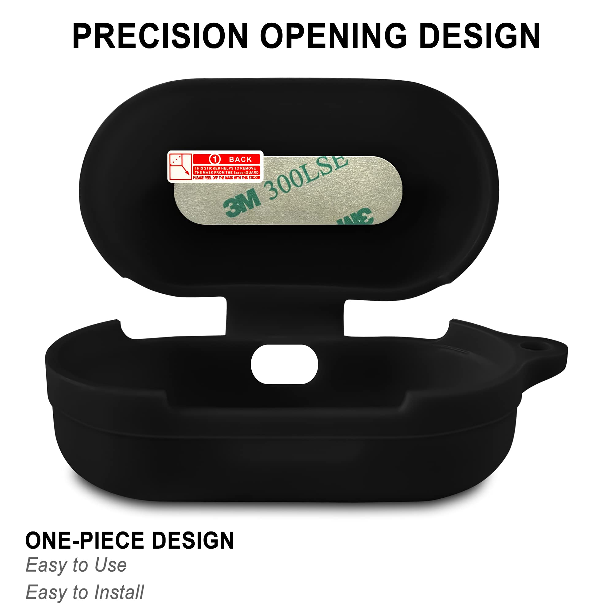 Geiomoo Silicone Carrying Case Compatible with TOZO NC9, Portable Scratch Shock Resistant Cover with Carabiner (Black)