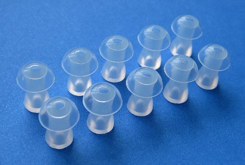 10 Small (S) Soft Replacement Mushroom Domes Eartips Earbuds Compatible with Siemens Touching, Motion, Nitro, Aquaris, Siemens Life, Lotus 12P 13P 13SP 23P 23SP 23M BTE (Behind The Ear) Hearing Aids
