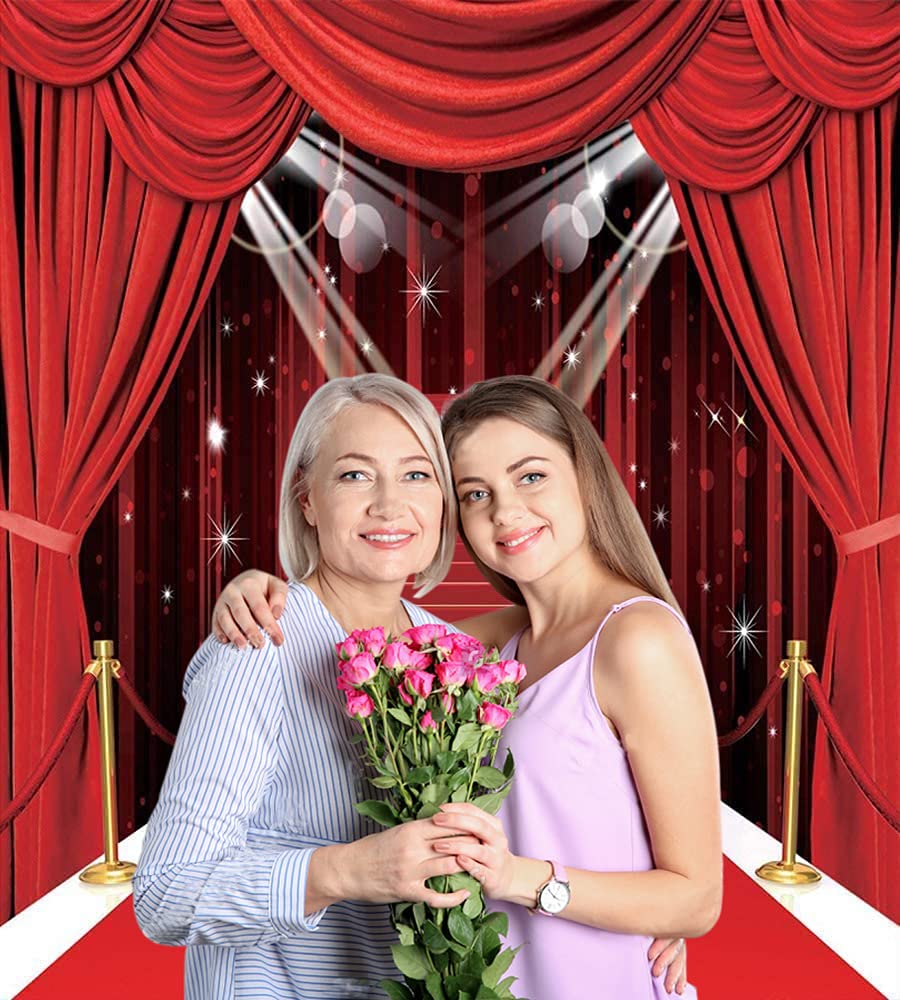 10X10FT Hollywood Theme Party Decorations Photo Backdrops Red Carpet Backgrounds Vinyl Photography Background Backdrops for Wedding Birthday Party Decoration CY-053