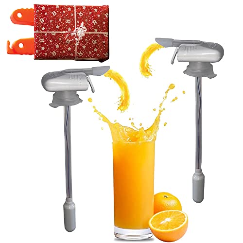 2 Pack Automatic Milk Drink Dispenser with Lid by MIHOOD - Hands-Free Electric Tap for Fridge Gallon Beverage Kids Home Kitchen Wedding Party Outdoor and 1 Multi Purpose Can Bottle Opener (MHBD00001)