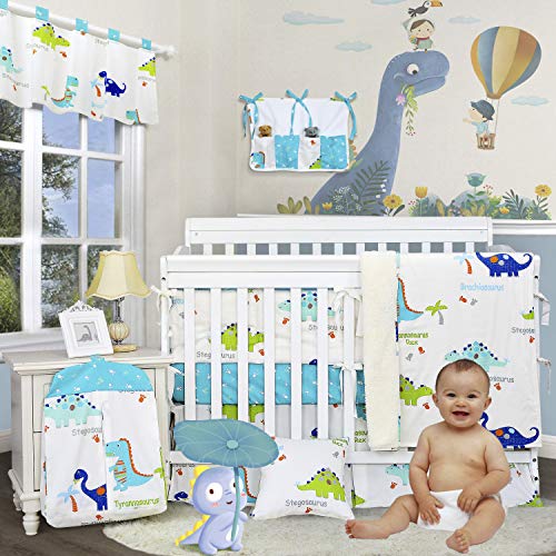 Brandream Baby Diaper Bag Boys Dinosaur Diaper Stacker Cute Aniaml Baby Crib Nursery Hanging Diaper Stacker, 100% Cotton