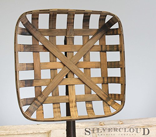 2 Piece Set of Tobacco Baskets, Farmhouse Decor, Small 17" Squares - Silvercloud Trading Co.