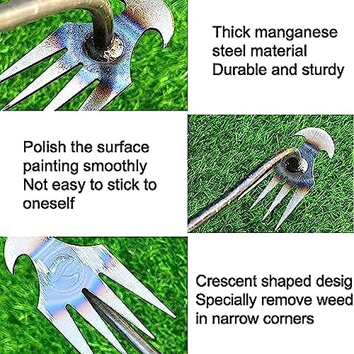 2023 New Weeding Tools Weed Pulling Tools,Manganese Steel Forging Weeding Machine,Hand Weeder Tool,Weed Puller 4 Teeth Dual Purpose Weeder,Garden Weeder Tools(50cm) (19.6IN)