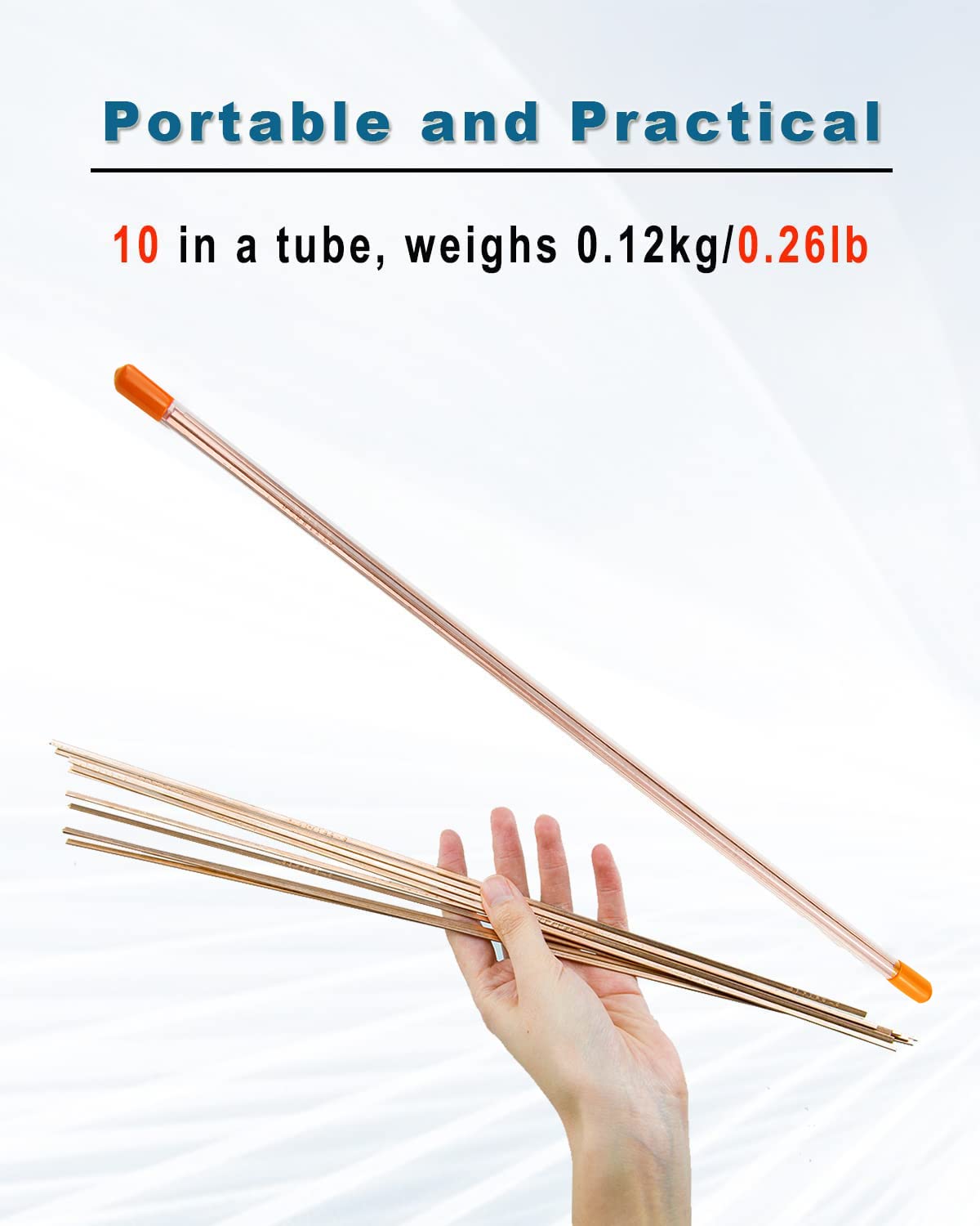 10 Rods Copper Brazing Rod 15.7", Low Temperature Welding Rod, Welding Consumables with Good Liquidity for Welding Refrigerator, Air Conditioner Copper Pipes, Copper Products⌠B09C3S9KRG