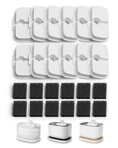 12 Pack Replacement Filters for Dockstream Wireless Cat Water Fountain PLWF005/PLWF115/WF105, 6 Months Set of PETLIBRO Original Pet Fountain Filters & Pre-Filter Sponges