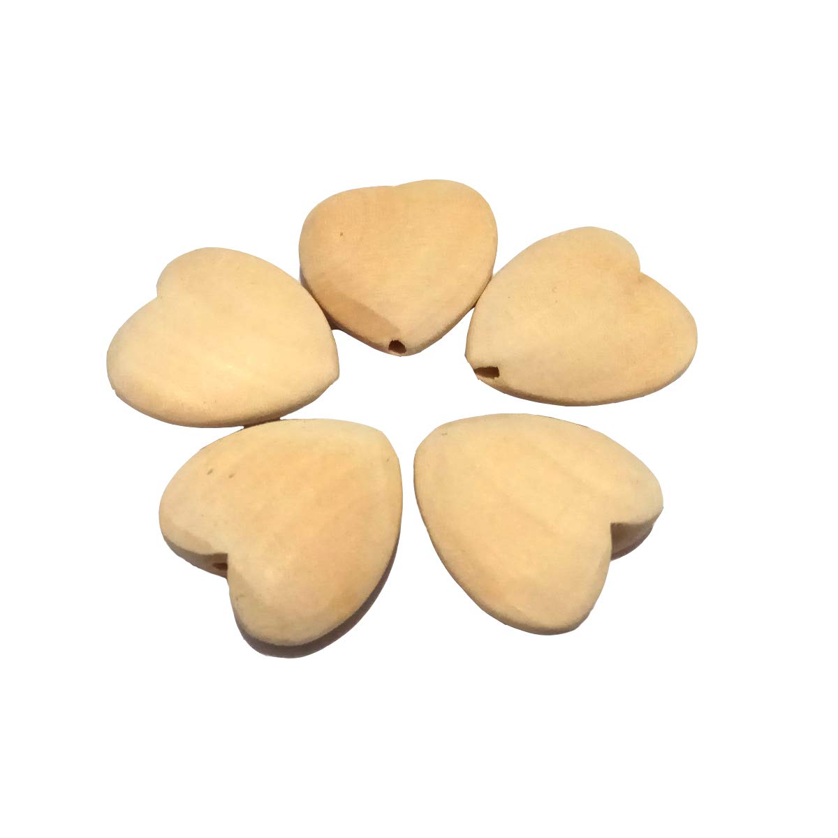 10pcs 30mm Unfinished Wood Hearts Beads with Holes Natural Heart Shape Wooden Bead for Bracelet Handing Materials DIY Beading Accessories (1.18in 10pcs)