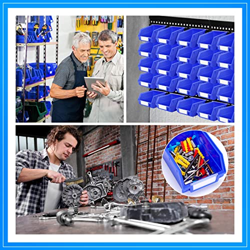 30 Pcs Wall Mounted Storage Bins Without Rack Plastic Hanging Parts Bins 5 x 4 x 3 Inches Open Front Small Screw Organizers Wall Mount Tools Organizers for Kitchen Workshop Classroom Office Parts