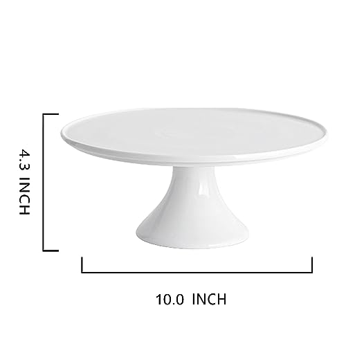 10-Inch Porcelain Cake Stand, Round Dessert Stand, Cake Stand for Dessert Table, White Round Ceramic Dessert Display Stands Cupcake Holder, Cupcake Stand for Wedding, Birthday Party, Baby Shower