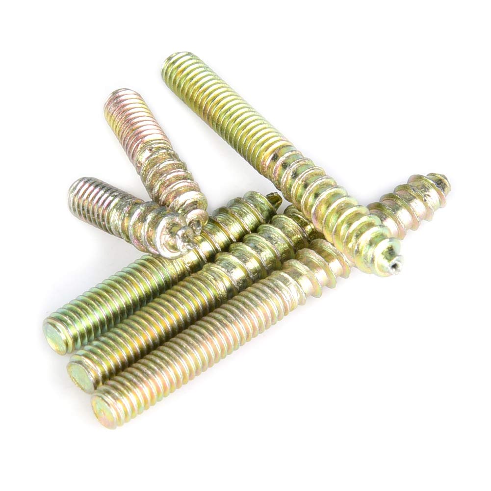 110pcs Hanger Bolts, M4 Dowel Screw Iron Double Ended Screws Zinc Plating Self Tapping Threaded Rods Bars Studs Woodworking