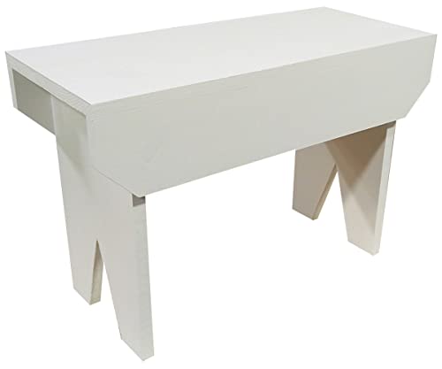 2 ft Wood Bench Long (Solid Cottage White)