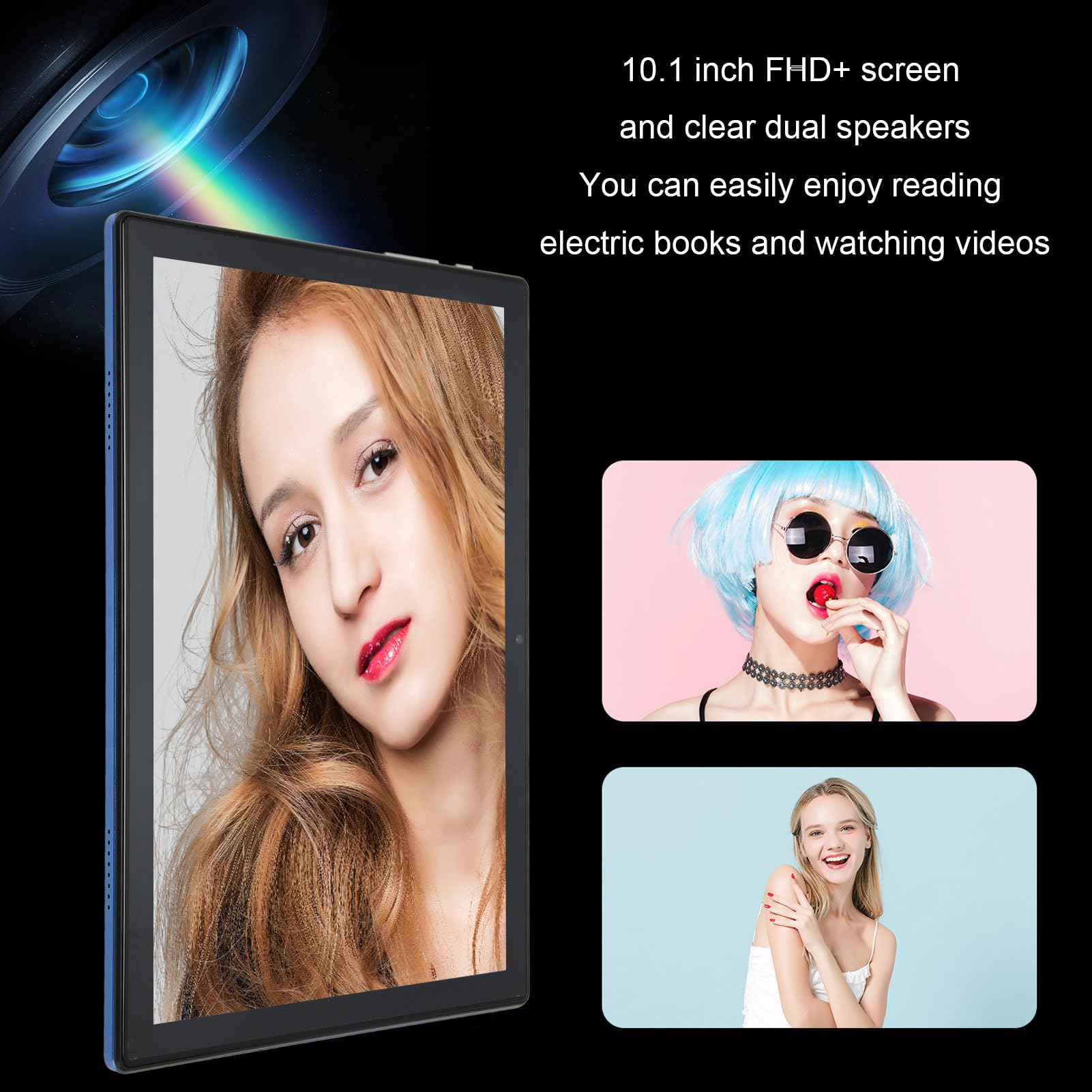 10.1 Inch for Android 12 Tablet, Octa CORE CPU, 8GB RAM 256GB ROM, 5G WiFi, 2 in 1 Tablet with Keyboard, Blue (US Plug)