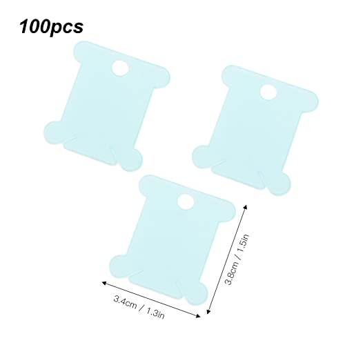 100PCS Plastic Floss Bobbin - Transparent Matte Embroidery Floss Bobbins for Organizing Threads, Cross Stitch Supplies - Environmental Plastic Floss Winder and Thread Organizer