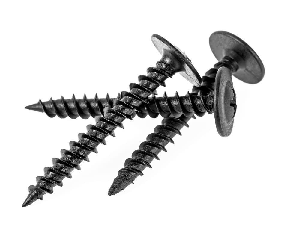 100 Qty #8 x 1-1/4" Black Phillips Modified Truss Head Wood Screws (BCP1080)