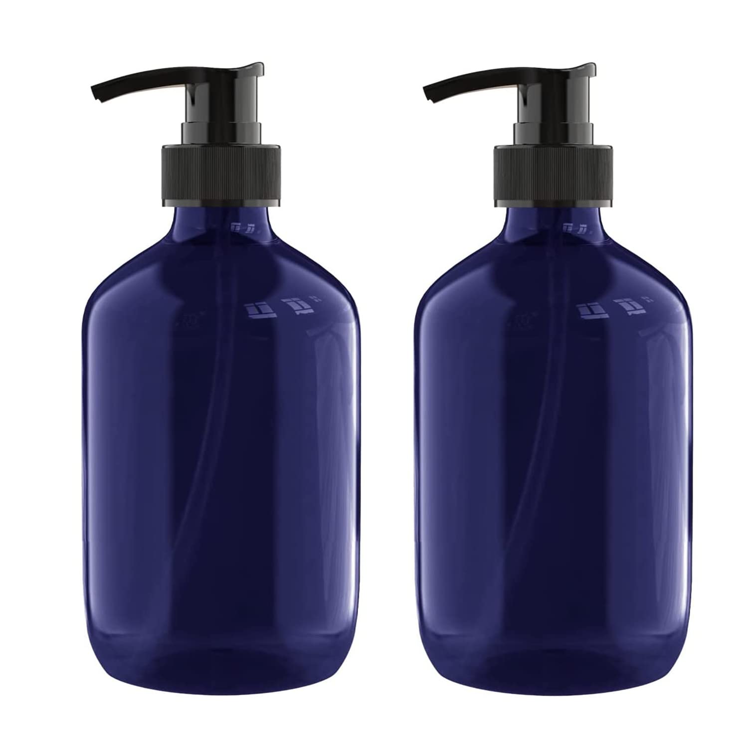 10 oz Pump Bottle Plastic Pump Lotion Dispenser Empty Bottle, Blue 2 Pack, for Shampoo Lotion Body Wash.