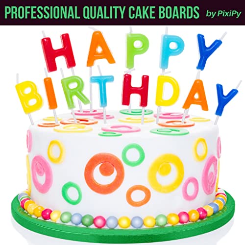 12 Inch Cake Boards - 4 Pack Cake Drums 12 Inch Dia - Disposable Green Cake Board Circles - Reusable Round Cake Boards - Cake Base Cardboard Cake Rounds - Cake Decorating Supplies & Baking Supplies