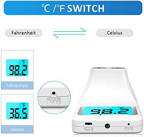 2024 Wall Thermometer with Stand | Infrared Forehead Wall Mounted Thermometer with Tripod |Bluetooth Non-Contact Instant Reading Digital Temperature Detector | Batteries Included (Matte White)